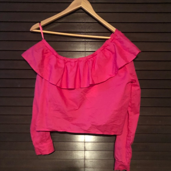 love, Fire | Tops | Love Fire Hot Pink Off The Shoulder Cropped Top ...